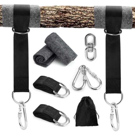 Sangle Hamac, 1.5m Sangle Balancoire Arbre, avec 2 Anneaux en D ...