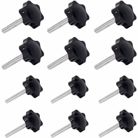 12 Pièces M6 (32 ) × 40mm et M8 (38 ) × 40mm Poignée de Serrage à ...