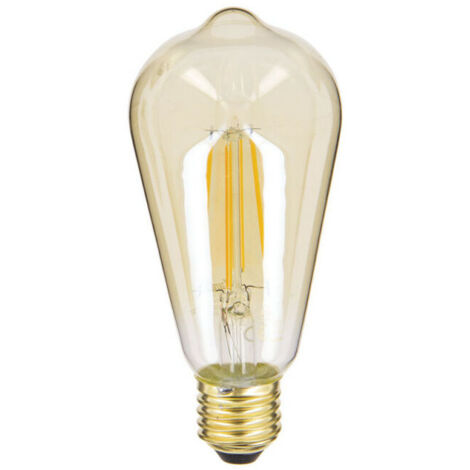LED (ST64) Edison / Vintage au verre ambré, culot E27, 3,8W cons. (30W ...