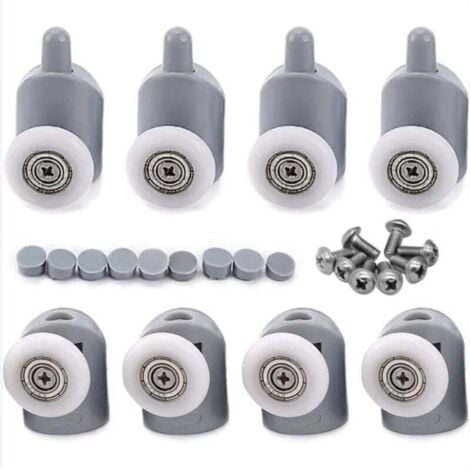 8 Pcs 23mm Galet Rouleau Roulette Roue pour Porte de Douche, Roulettes ...
