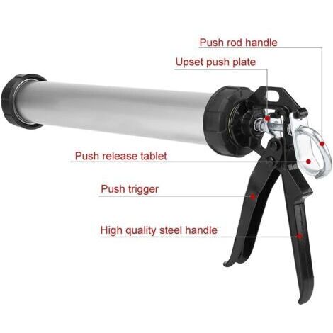 600ml Cartridge Gun, Metal Extruder Gun with 10 Nozzles, Professional ...