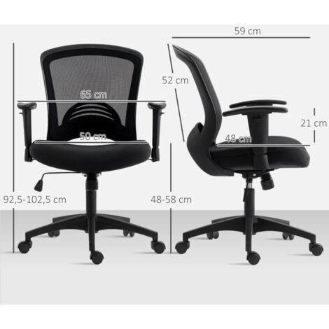 Chaise de bureau ergonomique réglable ErgoPro X7 dossier mesh noir ...