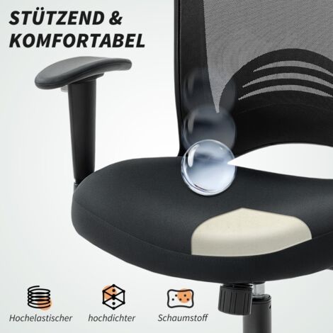Chaise de bureau ergonomique réglable ErgoPro X7 dossier mesh noir ...