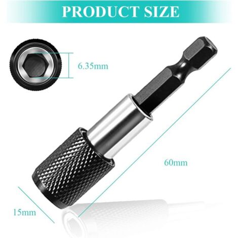 4 Pièces Porte Embout Magnetique,1/4" 60mm Porte Embout Visseuse a choc,Hex Tige Porte-embout de ...