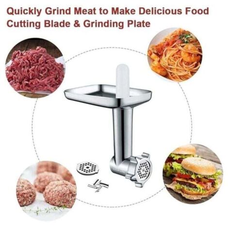 Hachoir a viande pour KitchenAid avec 3 disques et 2 tubes a saucisse ...