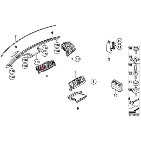 Nouvelle grille de ventilation avant 1 pièce 64229227768 pour BMW X5 ...