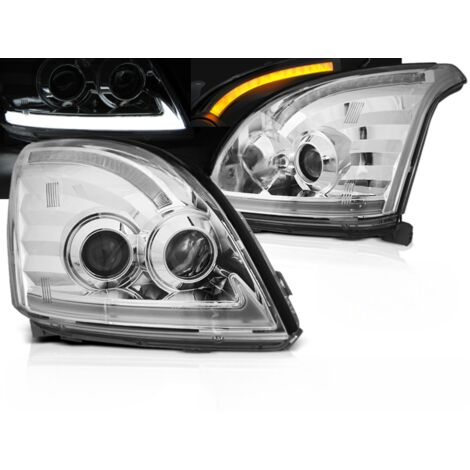 Paire feux phares Toyota Land Cruiser 120 de 2003 a 2009 TubeLight Led ...