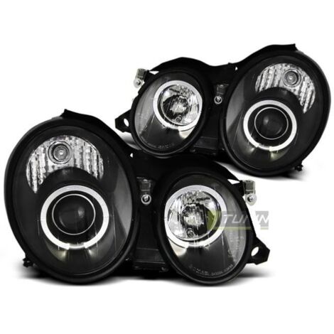 Paire de feux phares Mercedes CLK W208 97-02 angel eyes noir-27361482