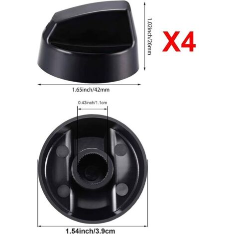 XVX Set of 4 Universal Control Knobs, Hob Buttons, Gas Cooker Buttons ...
