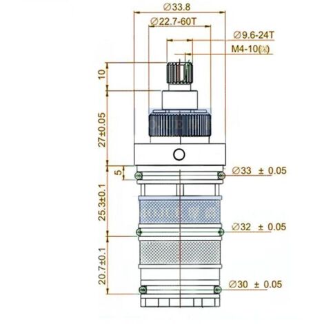 Cartouche de rechange pour robinet de douche thermostatique Chromé ...
