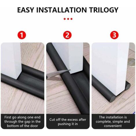 2PCS Bas de Porte Double Isolant,Boudin de Porte Stop Froid,Bas de ...