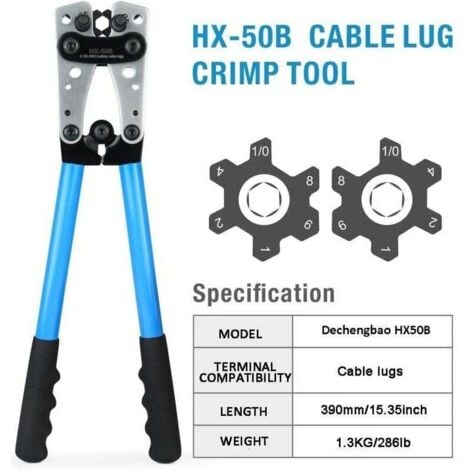Pince à sertir les fils HX-50B, outils de câblage, outil de sertissage de cosses nues HX-50B