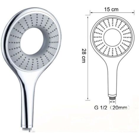 Douchette À Main Amovible Tête De Douche Chromé Argent Robinet Salle De ...