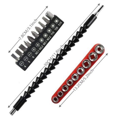 YMYNY 295mm Electric Screwdriver Bit Set with Flexible Extension and ...