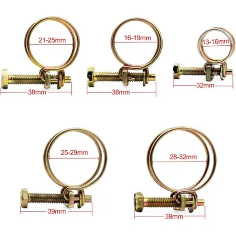 YMYNY 50pcs Double Pipe Clamps, Adjustable Double Wire Pipe Clamps ...