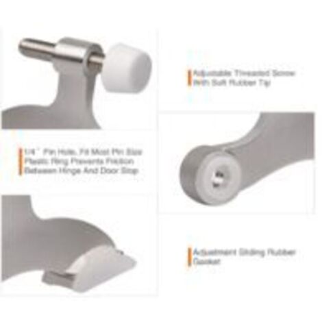2 Pack Hinge Pin Door Stopper Brushed Satin Nickel - Adjustable Heavy ...