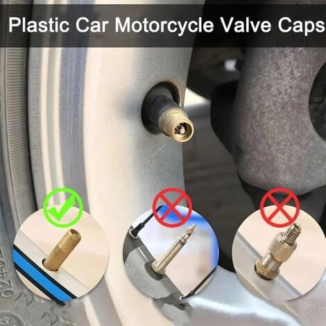 Valves de voiture et capuchons de pneus anti-fuite d'air cuivre noir x4 ...