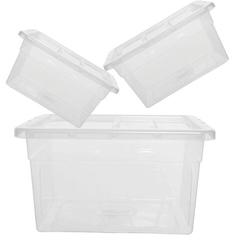 1 x 22L Spacemaster Home Office Clear Transparent Plastic Storage ...