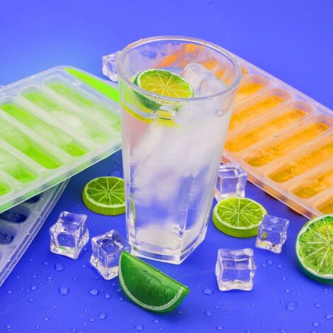 Sollbry Bandejas para cubitos de hielo de 3 piezas, base de silicona ...