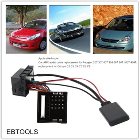 BEBUSINGOTO Adaptador Bluetooth para coche, manos libres, para Peugeot ...