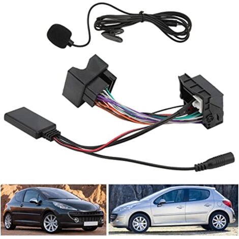 BEBUSINGOTO Adaptador Bluetooth para coche, manos libres, para Peugeot ...