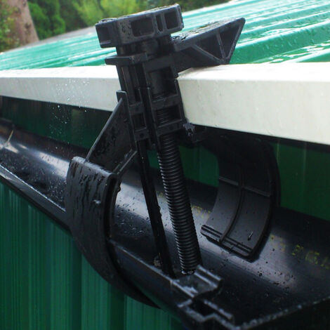 5 x Grey Mini Gutter Guttering Shed Bracket Clamp Adjustable - No Tools ...