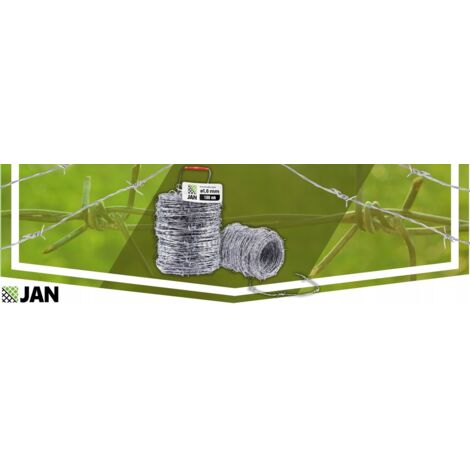 Fil barbelé galvanisé 100 m, maille 1,6 mm, clôture JAN, casier à colis