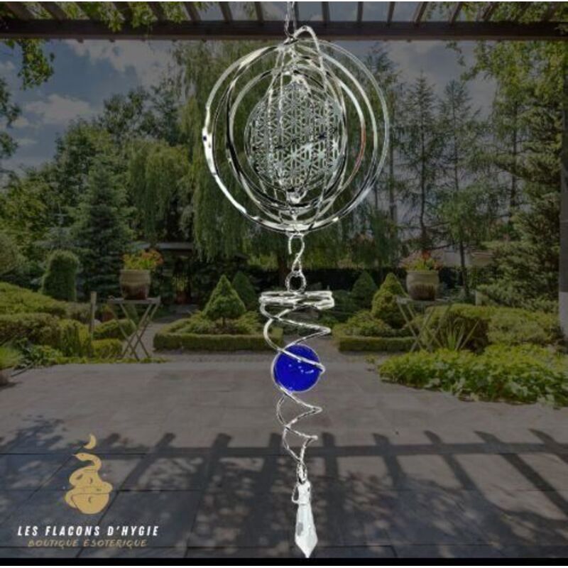 Bougie - Mobile Carillon - 3D Fleur de vie - Spirale - Boule Bleue ...