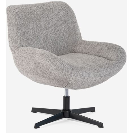 Poltrona girevole elegante in tessuto bouclé da salotto ufficio Lehm ...