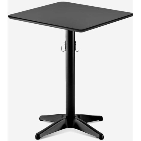 Tavolo nero da bar ristorante 70x70cm moderno con gancio per borsa Jotor