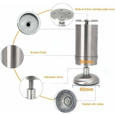Set di 4 gambe regolabili per mobili, lunghe 20 cm, extra spesse, in ...