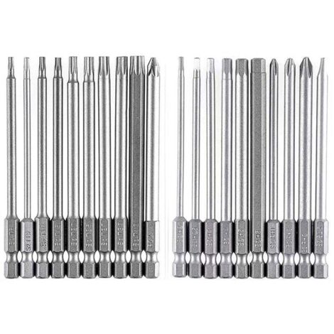Juego de 20 puntas magnéticas largas de 100 mm, Torx T8-T40 ...