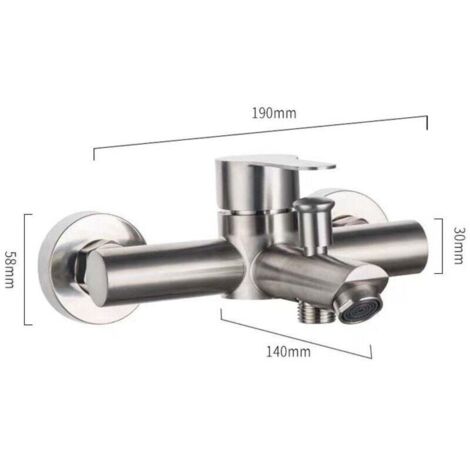 Grifo de bañera de acero inoxidable 304 de pared para baño y ducha ...