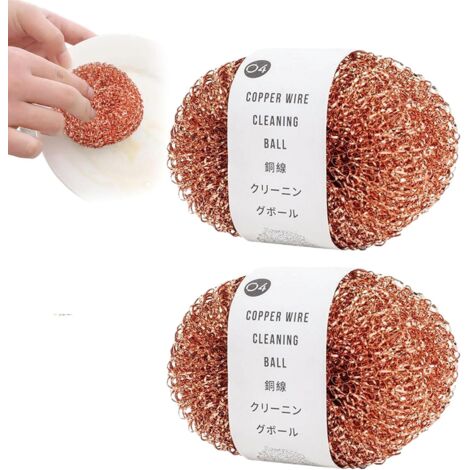 Spugna di rame, 2 pezzi di raschietto di rame, spugna per piatti in ...