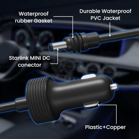 Mini adaptador de 12 V para cargador de coche Starlink, cable de alimentación mini Starlink de 5 ...