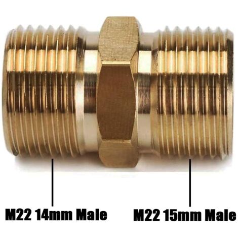 Conector macho M22-15 mm a macho M22-14 mm - Latón - Adaptador para ...