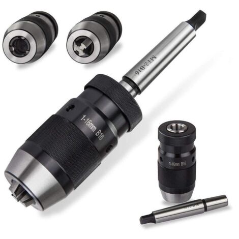 Portabrocas autoblocante sin llave MT2-b16 + Varilla de extensión Morse 1-16 b16 n.° 2