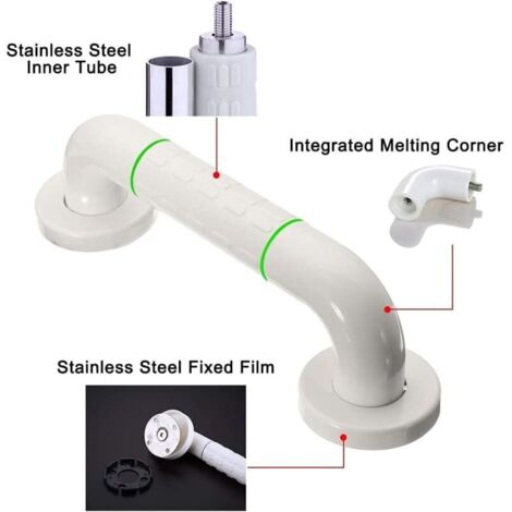 Wandmontierter Haltegriff für Toilette/Badewanne aus Edelstahl – 400 mm ...