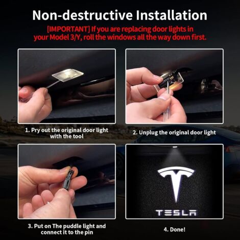 LED-Türbegrüßungslicht mit Autologo-Projektor für Tesla Model 3/Y/S/X ...