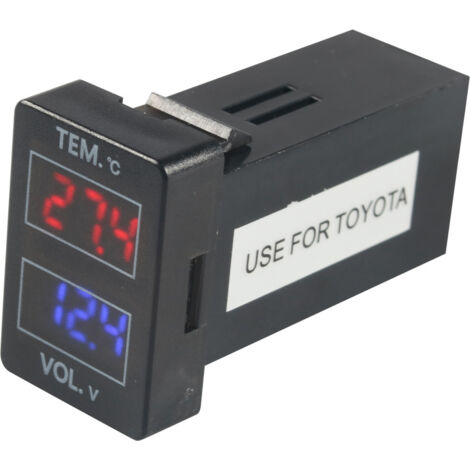 Voltmetro a LED per auto per turisti, indicatore di temperatura 2 in 1 ...