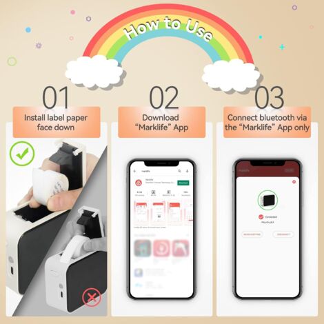 Etichettatrice Bluetooth, mini stampante per etichette autoadesive P15 ...