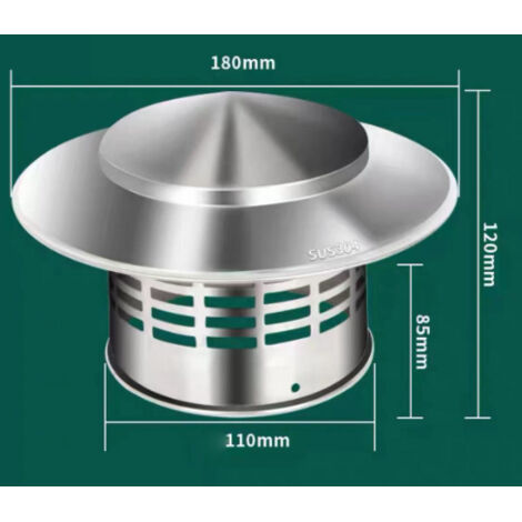 Terminal de extracción de humos. Tapa de ventilación de acero ...