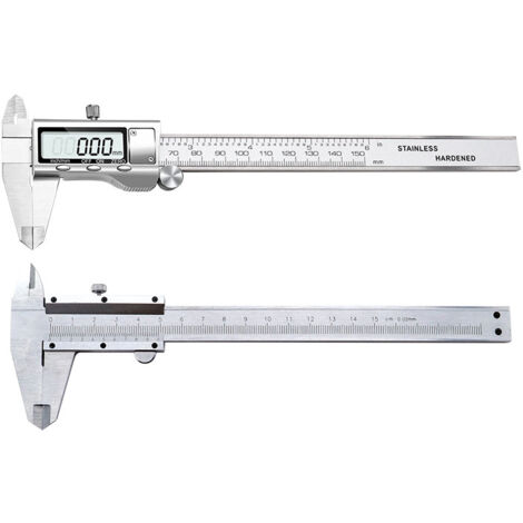 Calibrador Vernier digital de 150 mm, pantalla LCD grande, precisión ...