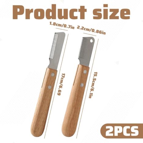 Recortador de pelo para perros, peine de aseo de 2 piezas con mango ...