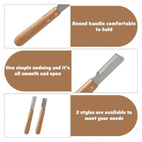 Recortador de pelo para perros, peine de aseo de 2 piezas con mango ...