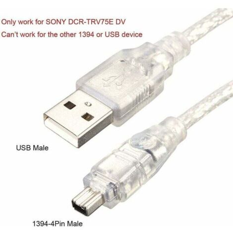 Cable adaptador USB a FireWire IEEE 1394. Conector iLink de 4 pines ...