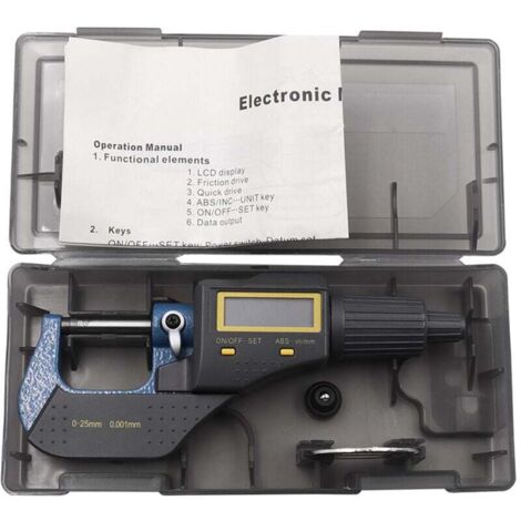 0–25 mm/0–1 Zoll Digital-Mikrometer – 0,001 mm/0,00005 Zoll ...