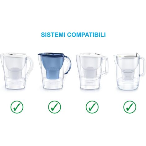 Maxtra+ Trinkwasserfilter für Krug, 100 l, 6 Filtri, weiß