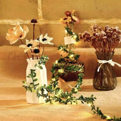 Luci a forma di foglia verde, luci fatate alimentate a energia solare ...