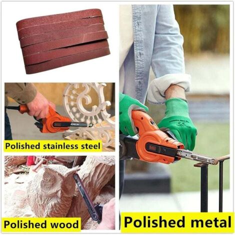 Banda de lija de 13 x 457 mm. 5 tipos de grano mixto (6 x 40/80/120/180 ...